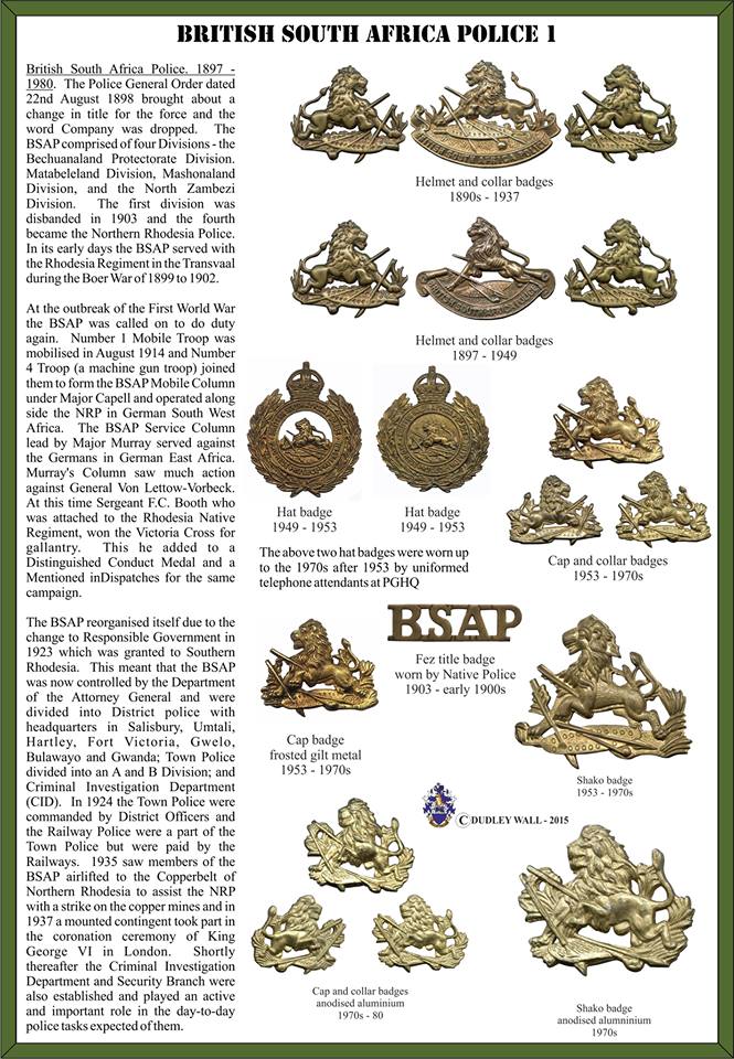 8235 British South Africa Police cap badge, King’s Crown (CO3353) – SA ...